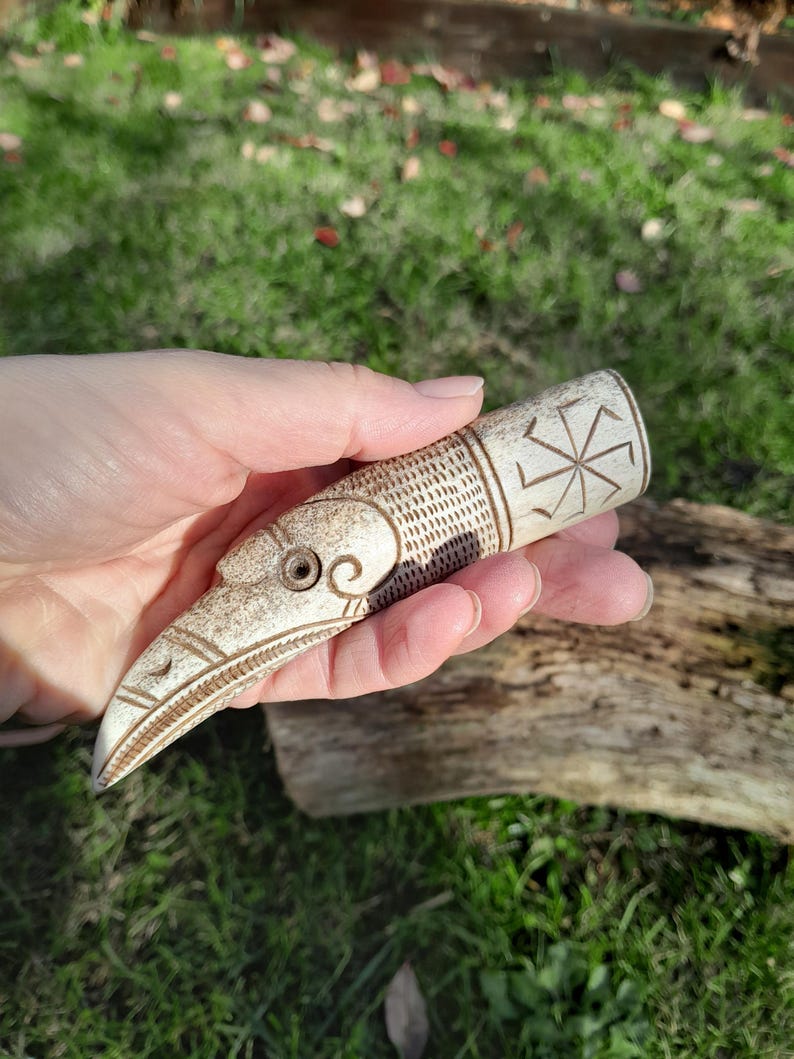 Knife Handle in the Shape of a Raven. Scandinavian Mythology Inspired ...
