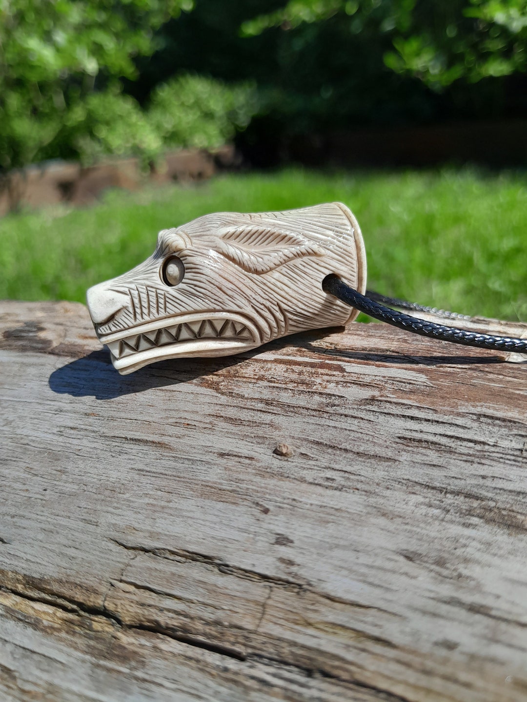 Viking Wolf Head Amulet With Algiz Rune. Berserker / Úlfhéðnar. Fenrir ...