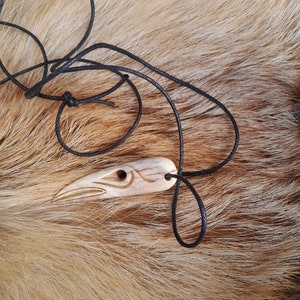 Hand-carved Raven Skull Amulet. Viking, Celtic Jewelry. Huginn Muninn ...