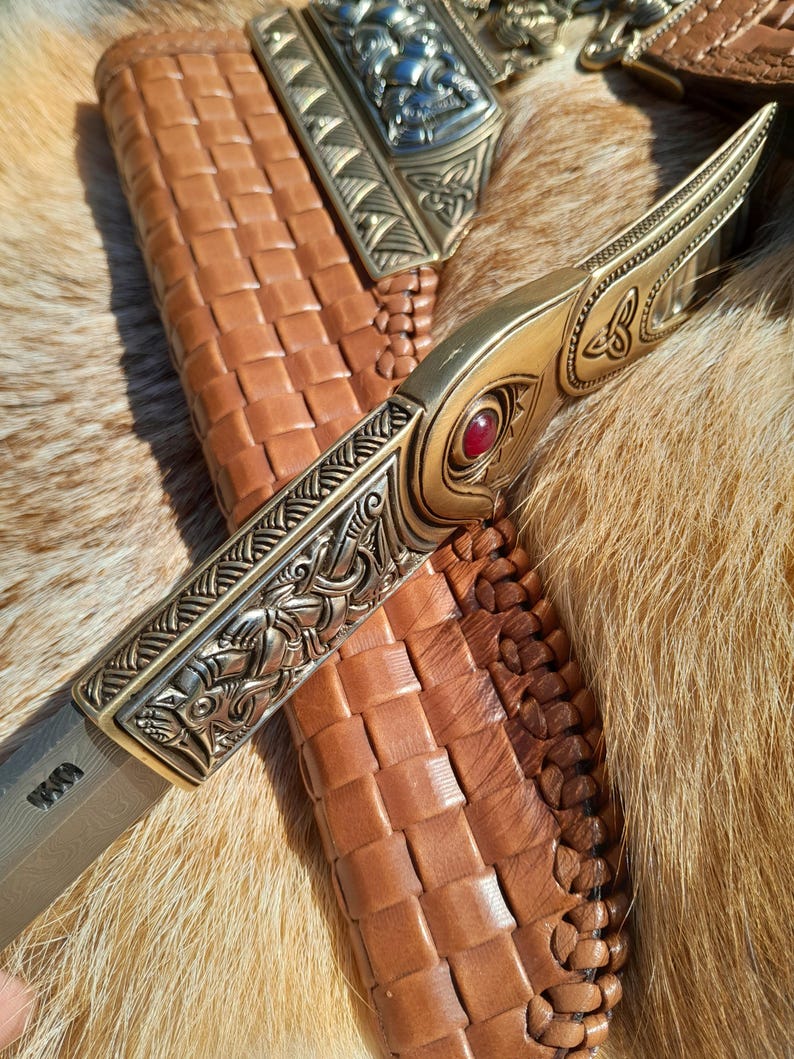 Premium Anglo-saxon Viking Knife – Sutton Hoo Dragon. Brass & Bronze ...