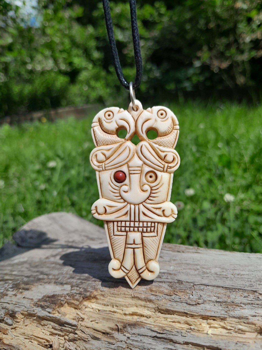 Unique Hand Carved Viking God Odin Face Pendant With Ravens, Óðinn ...