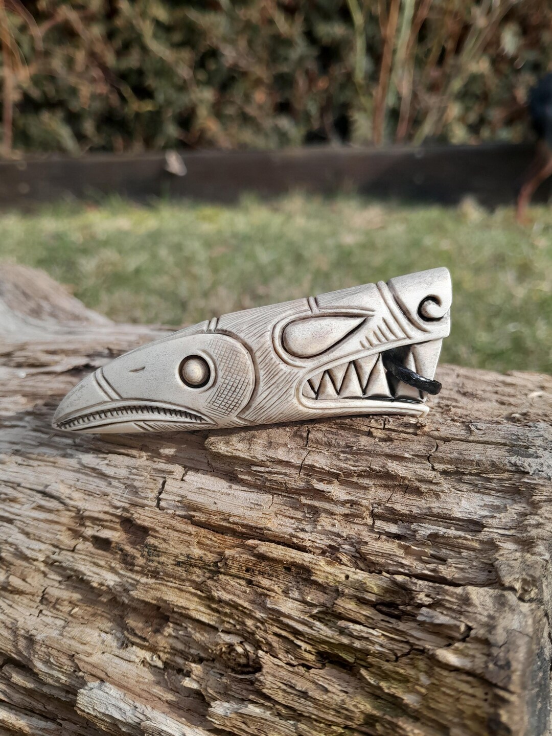 Hand-carved Moose Antler Viking Dragon Raven Amulet: Norse Talisman - Etsy
