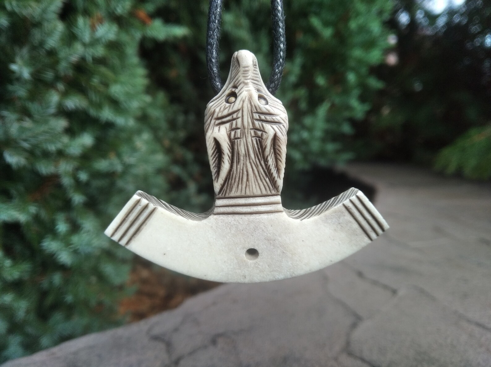 Thor's Hammer Necklace Mjolnir Amulet With Wolf Head and | Etsy