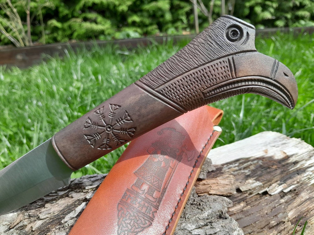 Viking Style Knife With a Hand-carved Handle Shaped Like the - Etsy