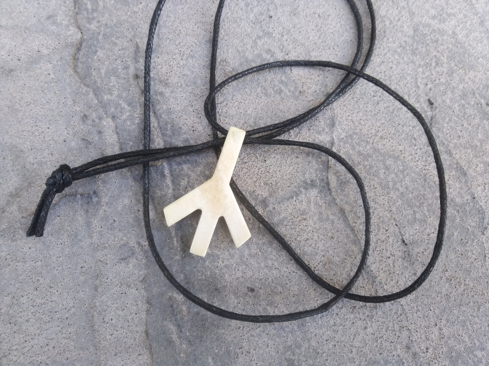 Hand Carved Moose Antler Yr Rune Necklace, Viking Talisman - Etsy