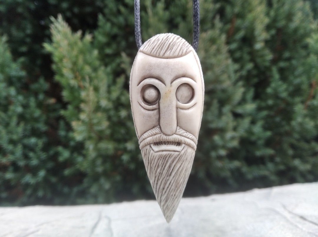 Óðinn Amulet, Viking God Odin Face Pendant, Wotan, Allfather Necklace ...