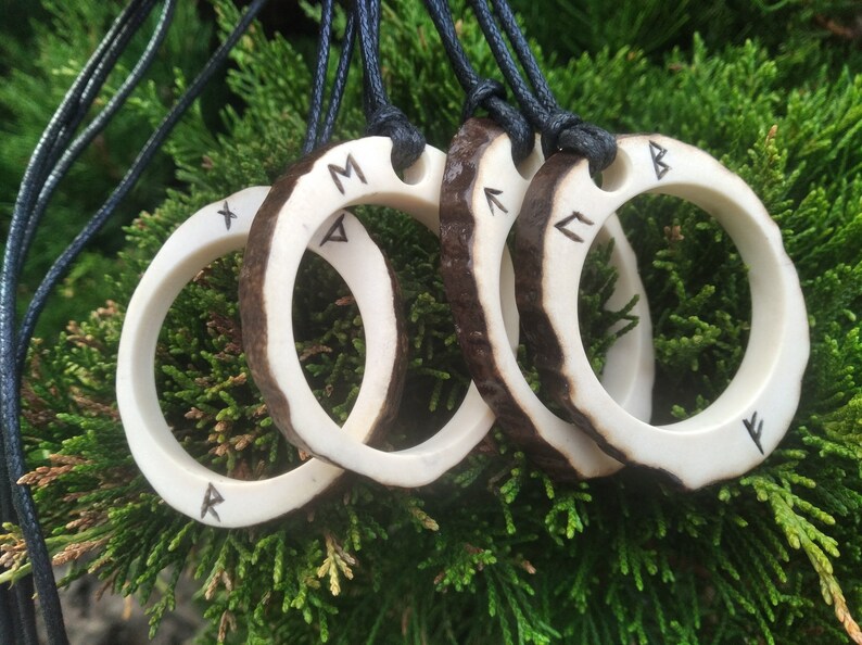 Viking Rune Ring Necklace Runes Circle Pendant Runic Wheel - Etsy