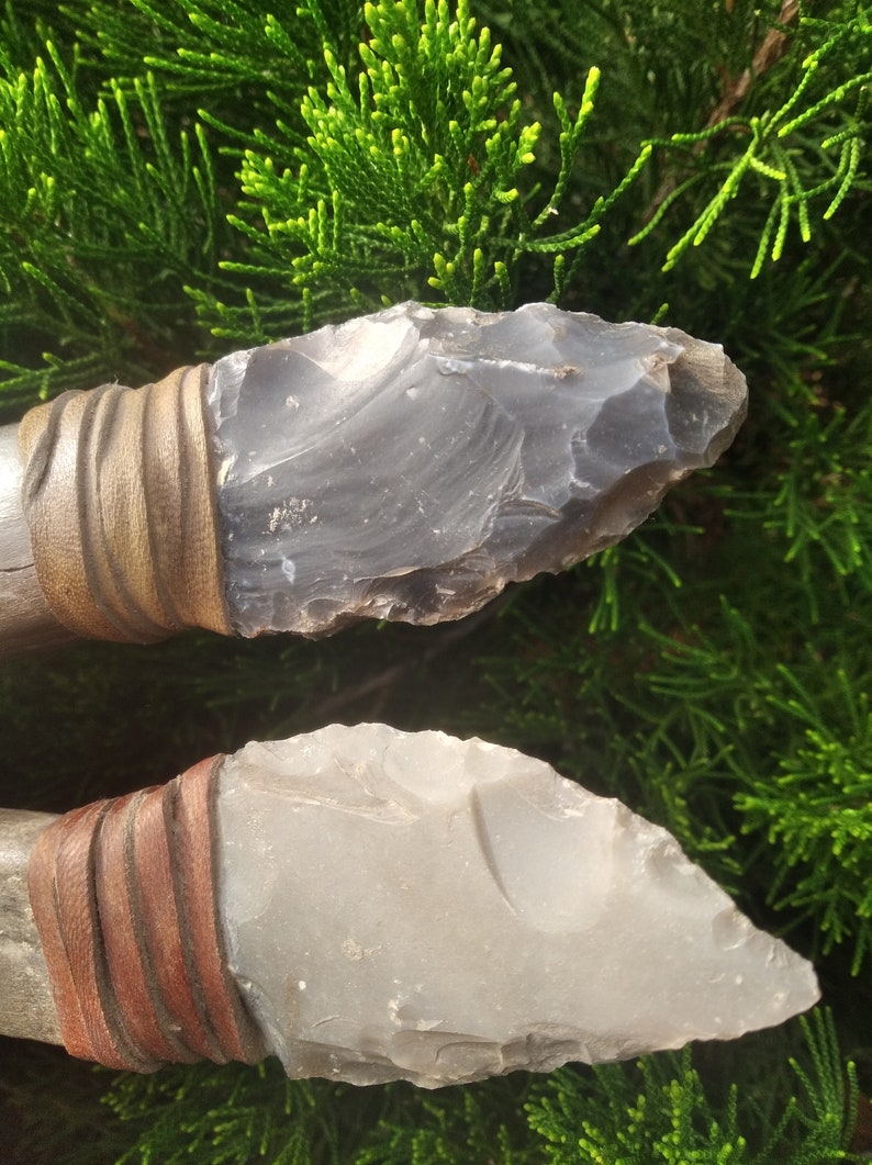 Stone Age Knife With the Flint Blade. Primitive Tool. - Etsy