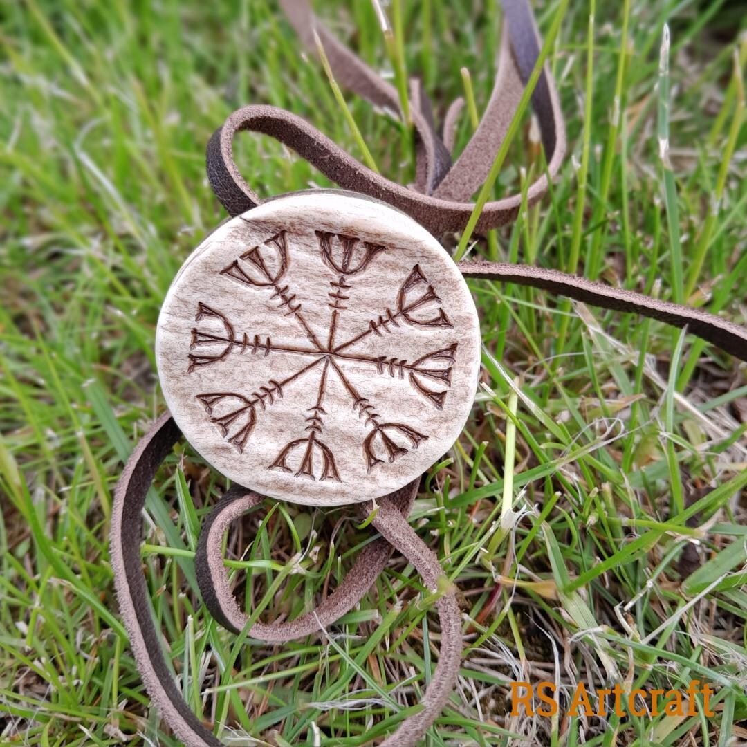 Viking Helm of Awe Protection Amulet With Algiz Rune. Norse Rune ...