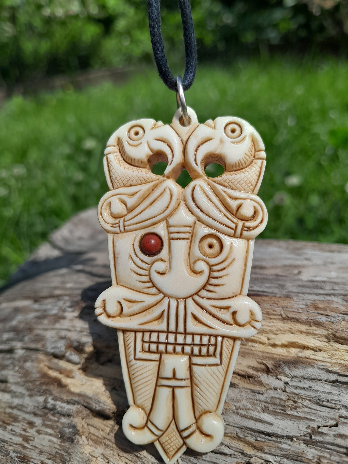 Unique Hand Carved Viking God Odin Face Pendant With Ravens, Óðinn ...