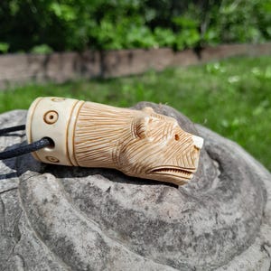Norse Viking Berserker Warrior Amulet With Algiz Rune. Bear Head ...