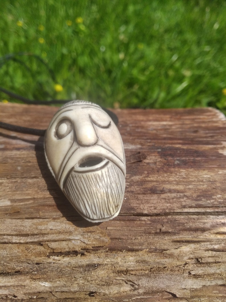 Viking God Odin Necklace, Óðinn Face Amulet, Wotan, Allfather Pendant ...