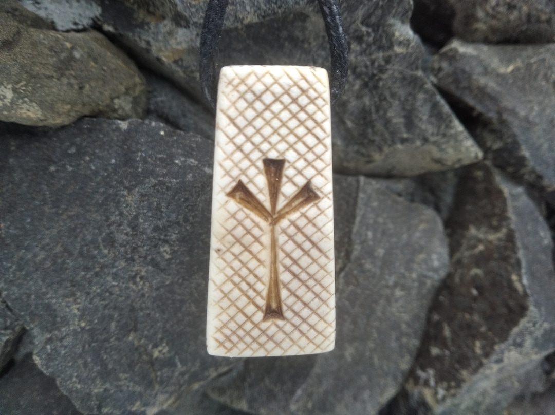 Algiz/tiwaz Rune Pendant Amulet.elder Futhark Norse Pagan - Etsy