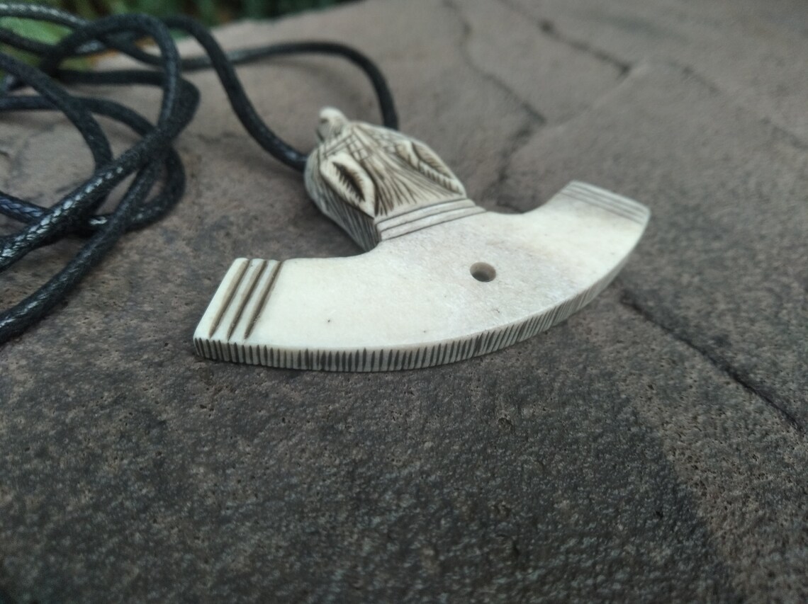 Thor's Hammer Necklace Mjolnir Amulet With Wolf Head and | Etsy