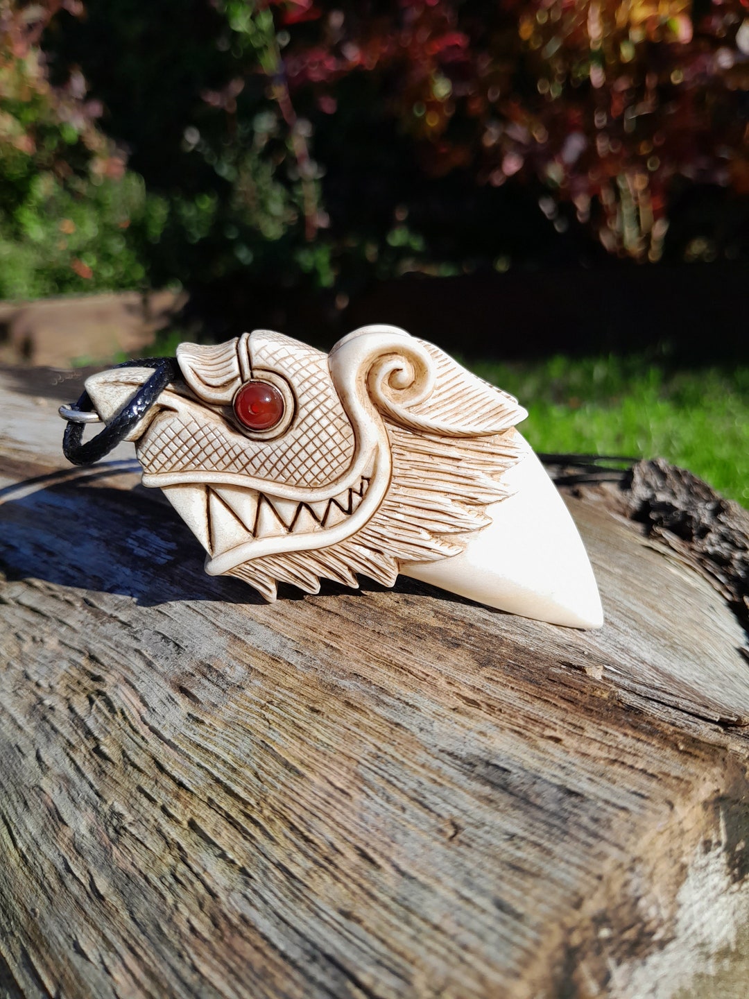 Beautiful and Unique Hand-carved Fenrir Warrior Necklace - Etsy