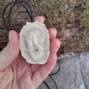 Unique Hand-carved Viking God Odin Face Pendant, Óðinn Amulet ...
