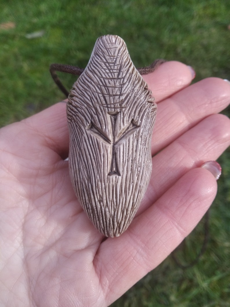 Hand Carved Viking Warrior Head Amulet Norse Mythology - Etsy