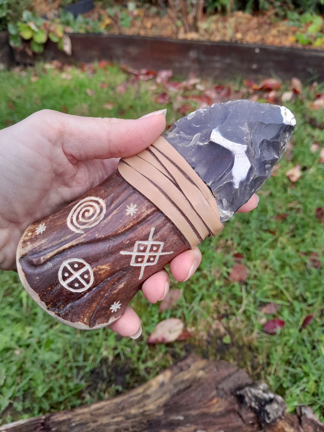Neolithic Ritual /hunter Dagger With Flint Blade modern Reconstruction ...
