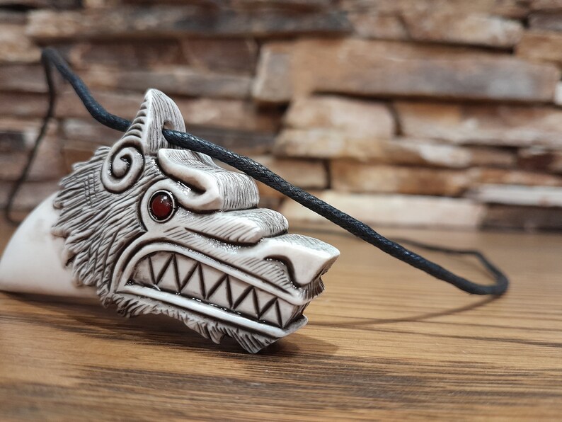 Hand-carved Fenrir Warrior Necklace Viking Wolf Amulet Old - Etsy