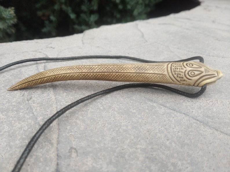 Large Scandinavian Snake Jewelry Dragon Fang Amulet Norse | Etsy