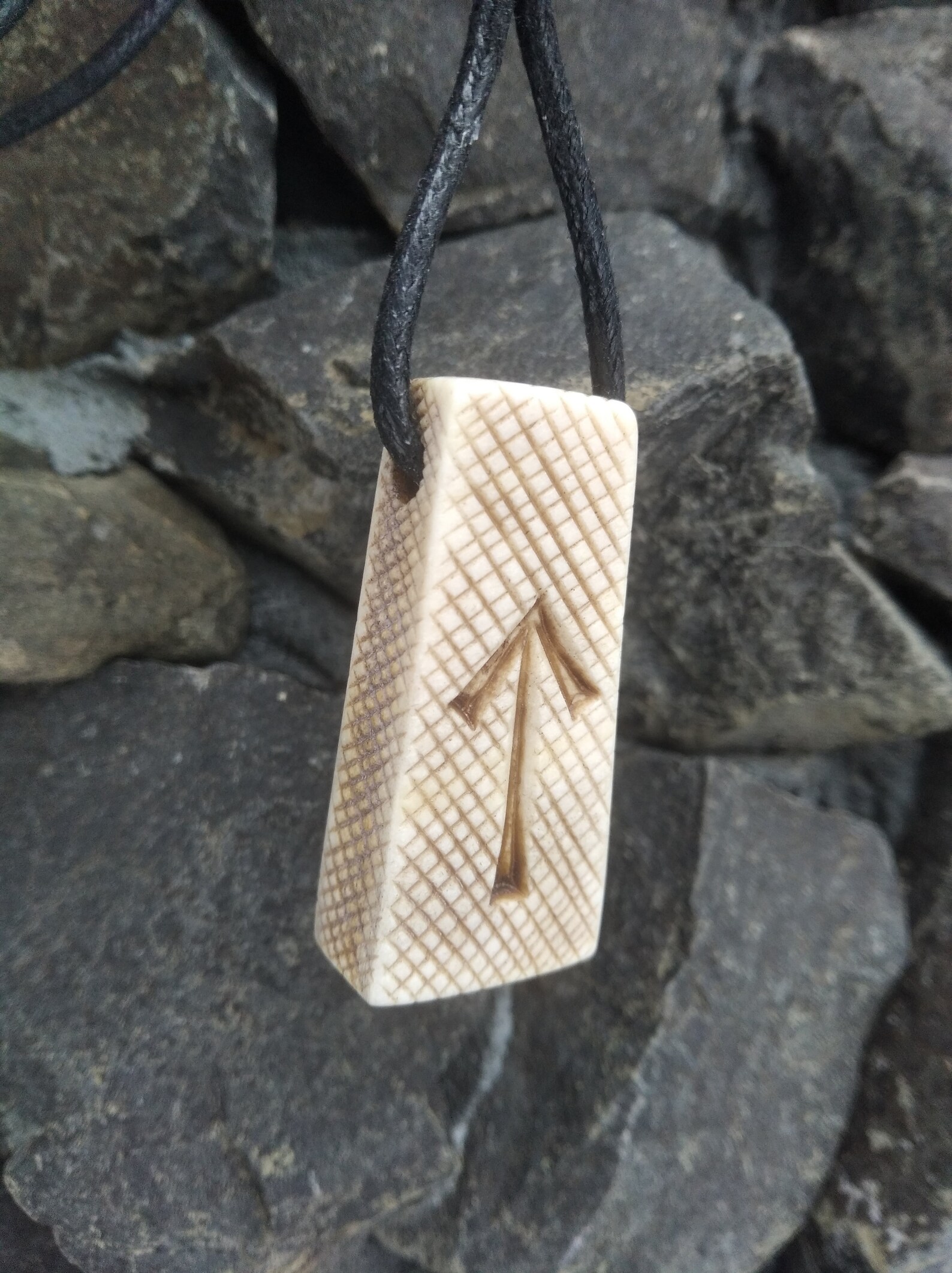 Algiz/tiwaz Rune Pendant Amulet.elder Futhark Norse Pagan - Etsy