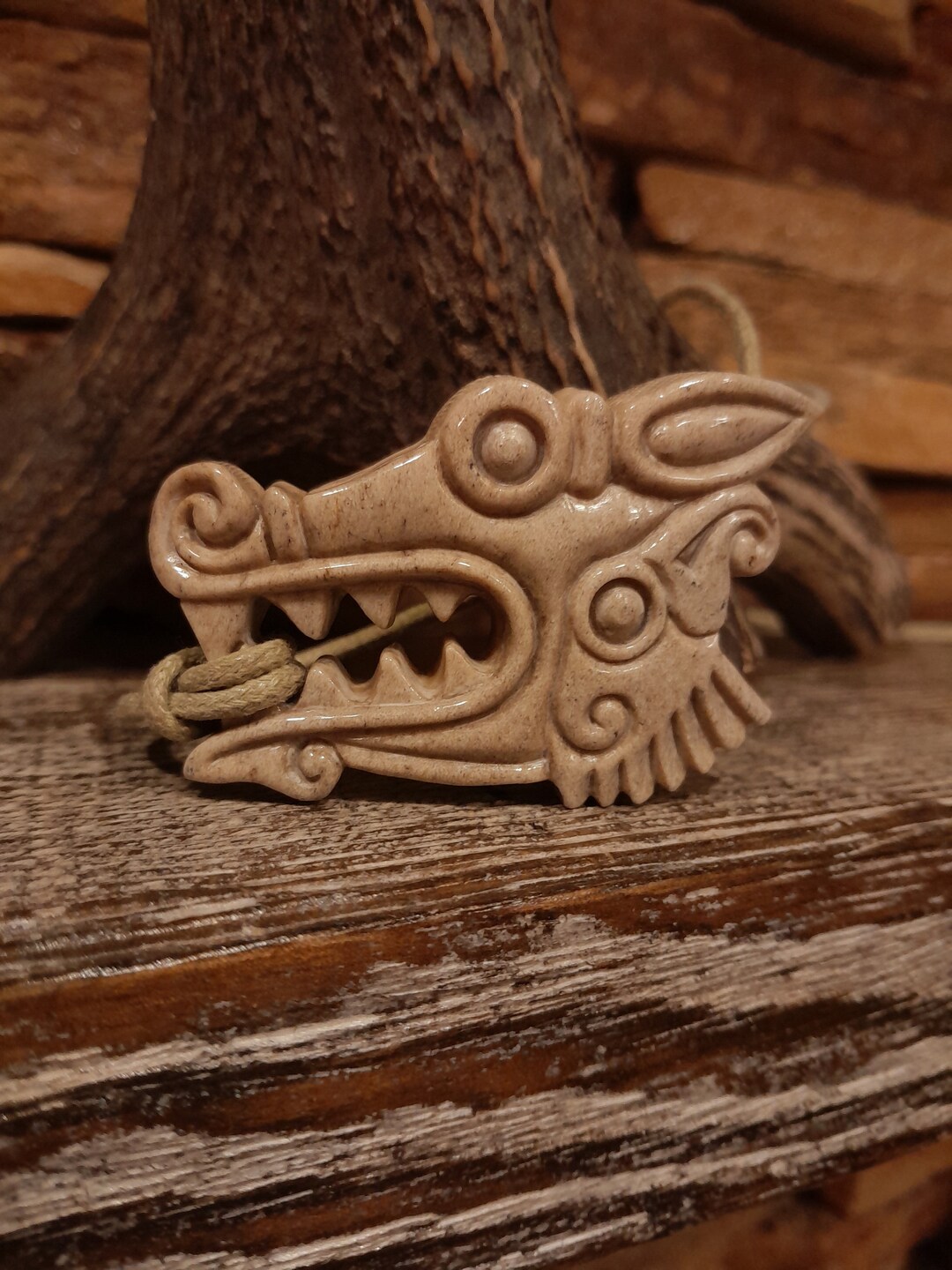 Hand-carved Moose Antler Wolf Pendant: Scythian Amulet - Etsy