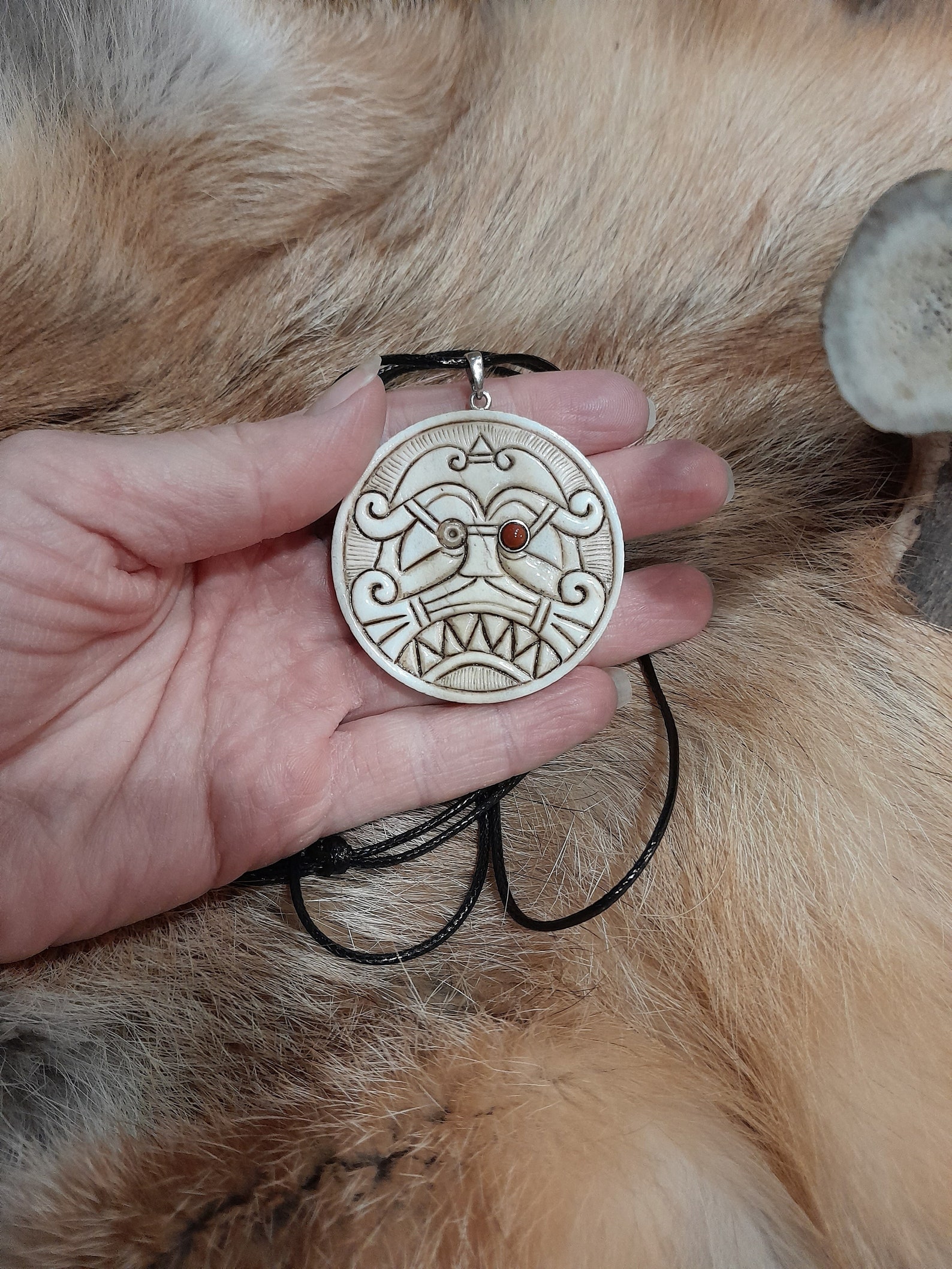 Unique Hand Carved Viking God Odin Face Pendant, Óðinn Amulet ...