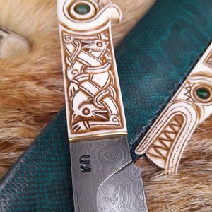 Anglo-saxon Period. Exclusive Knife With Hand-carved Bone Handle ...