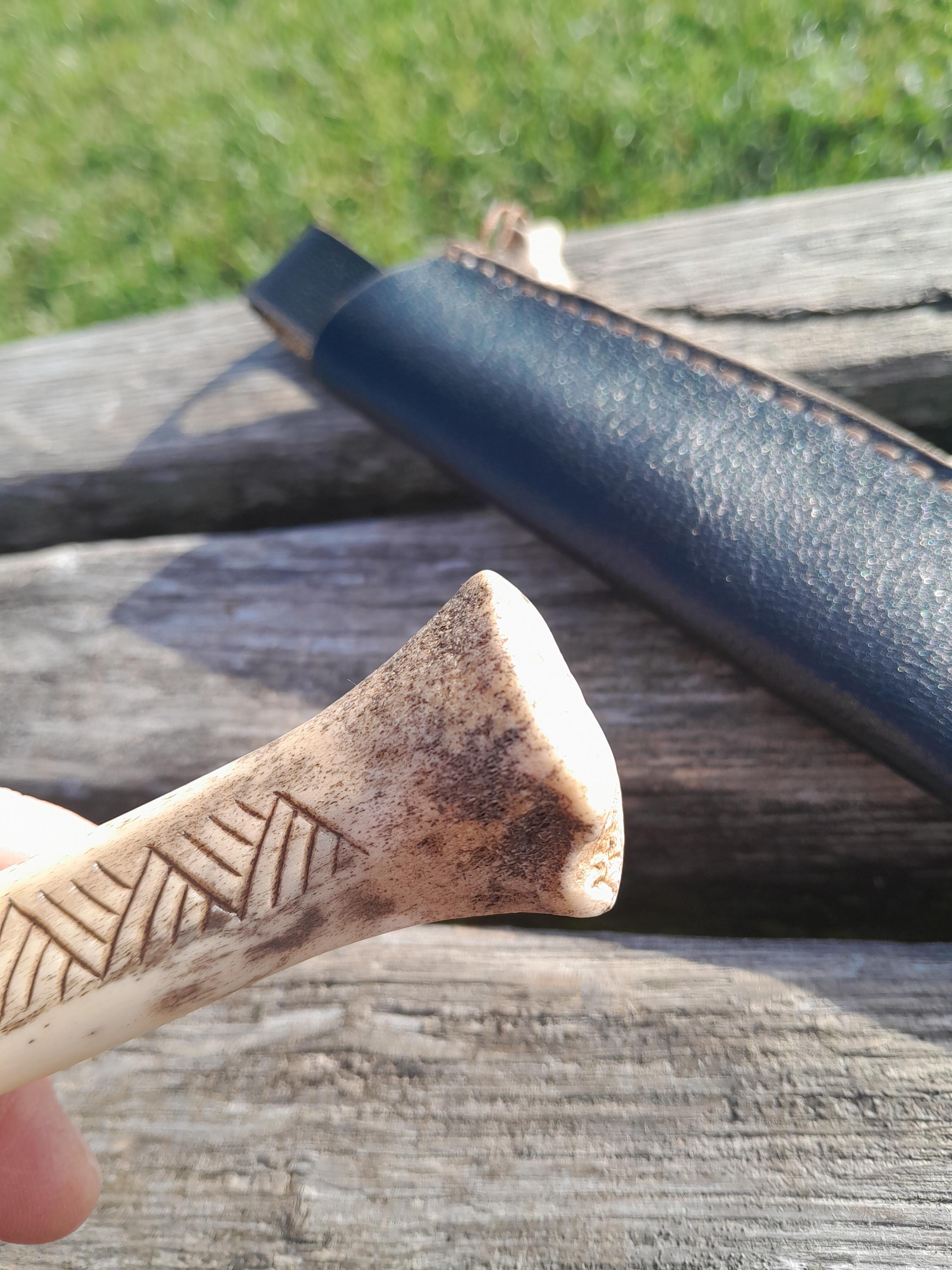Handmade Vikings Small Pocket Knife "fenrir" With Bone Handle and ...