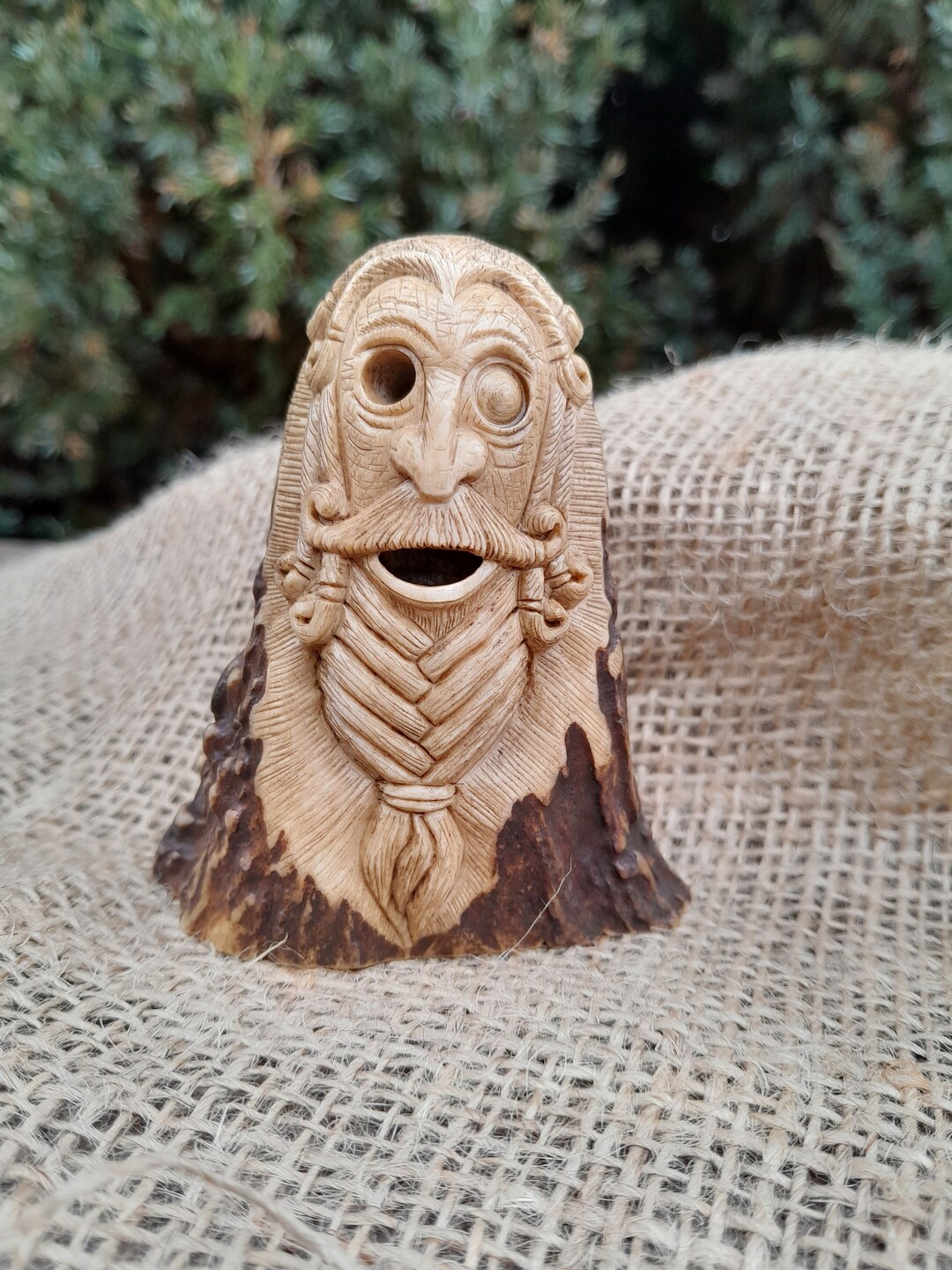 Hand-carved Scandinavian God Odin Statue. Figurine of Odin. Óðinn ...