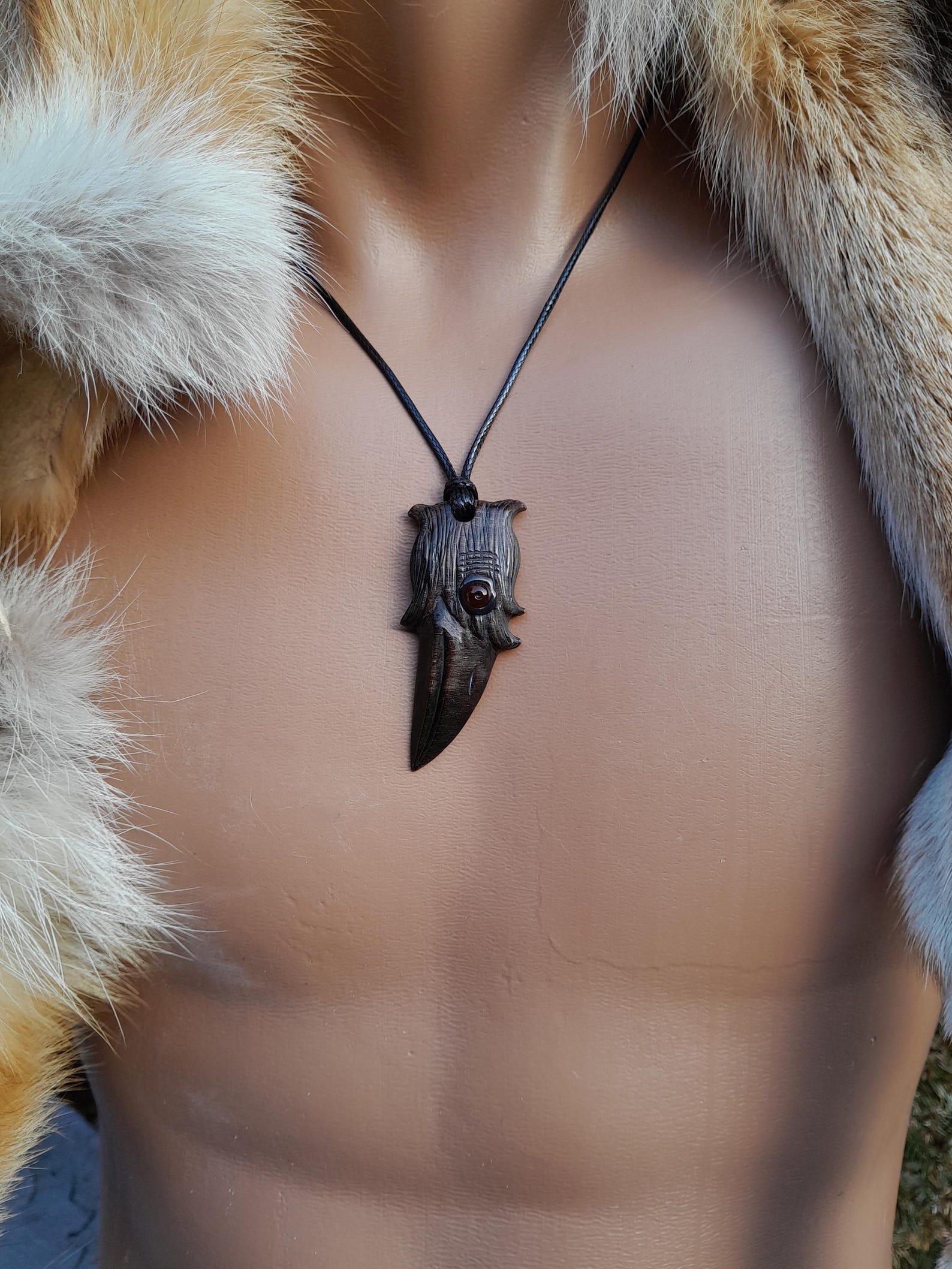 Tiwaz Rune Raven Amulet, Red Eye Viking Warrior Jewelry, Nordic God Tyr ...