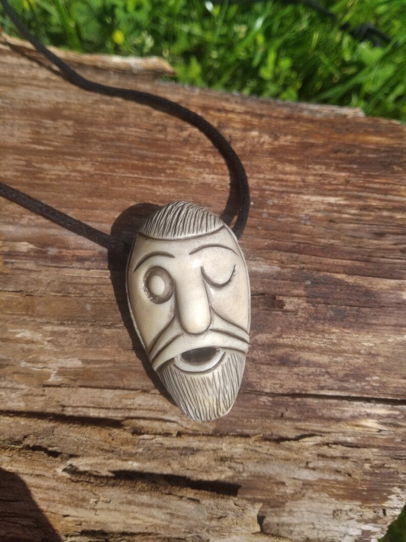 Viking God Odin Necklace, Óðinn Face Amulet, Wotan, Allfather Pendant ...