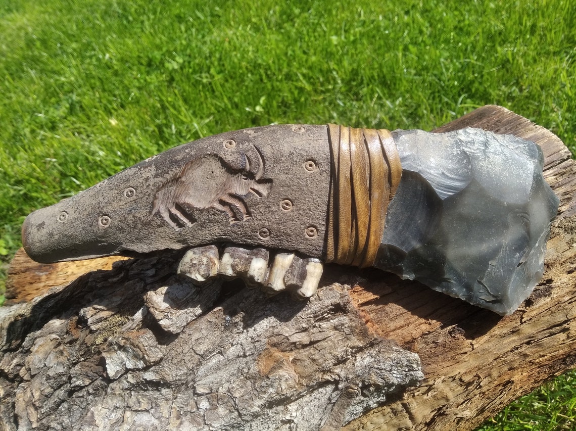 Massive Jaw Bone Dagger Primitive Rustic Knife Neolithic - Etsy