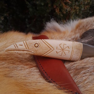 Norse Knife With Raven Head. Viking, Nordic Motifs. Odin's Ravens ...