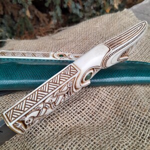 Anglo-saxon Period. Exclusive Knife With Hand-carved Bone Handle ...