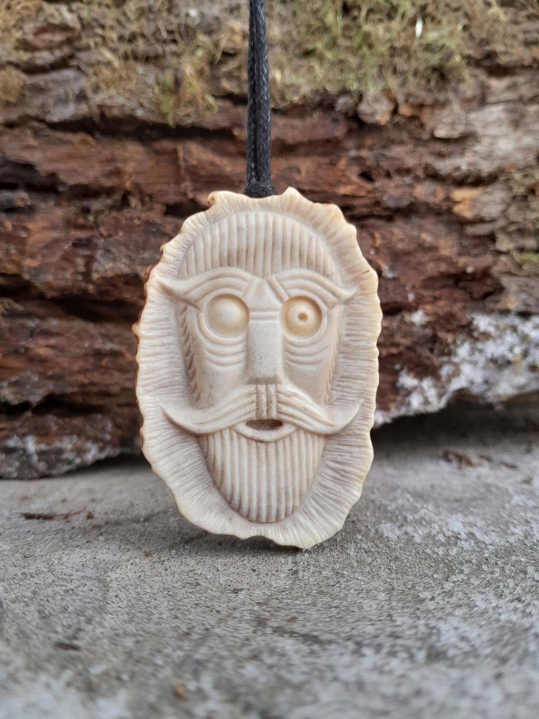Unique Hand-carved Viking God Odin Face Pendant, Óðinn Amulet ...