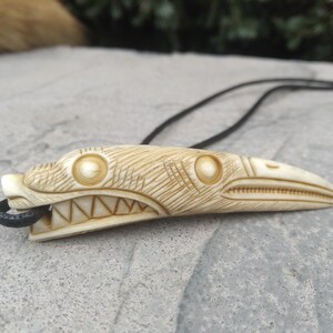 Hand Carved Dragon / Odin Raven Amulet, Viking Pagan Totemic Jewelry ...