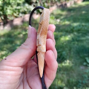 Hand-carved Odin Amulet: Moose Antler Pendant With Ravens & Ansuz Rune ...