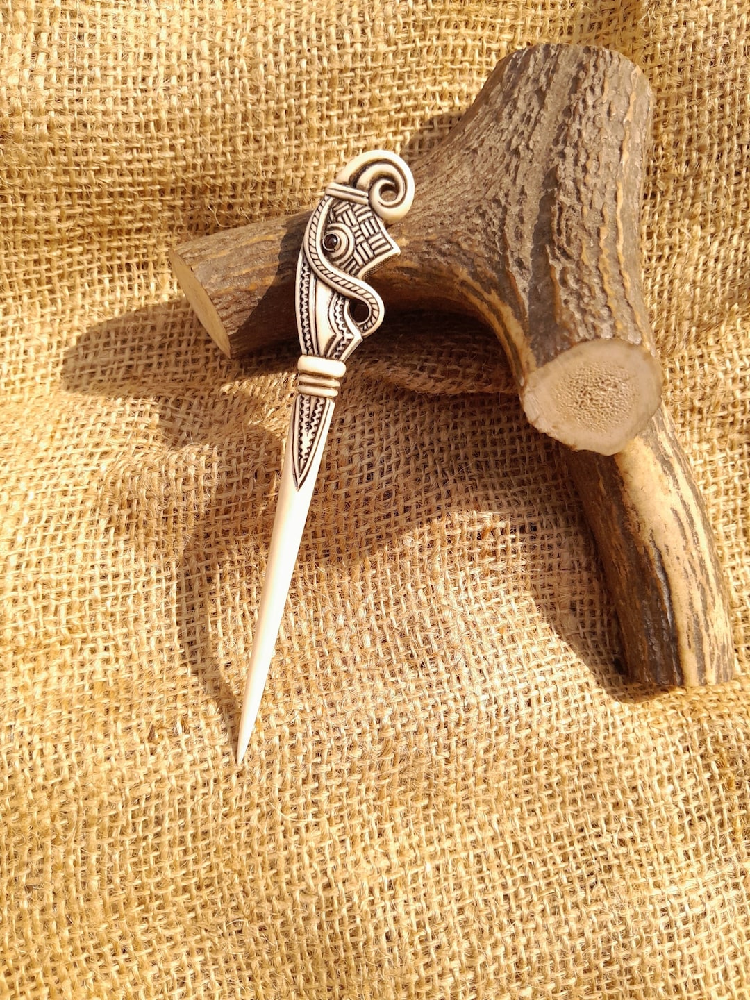 Viking Raven Pin/brooch of the Vendel Era. Shieldmaiden Bone Hair Pin ...