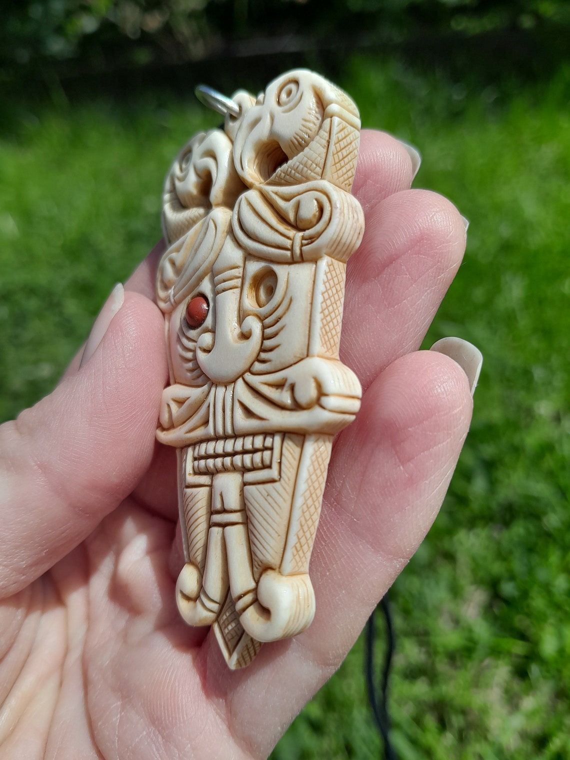 Unique Hand Carved Viking God Odin Face Pendant With Ravens, Óðinn ...