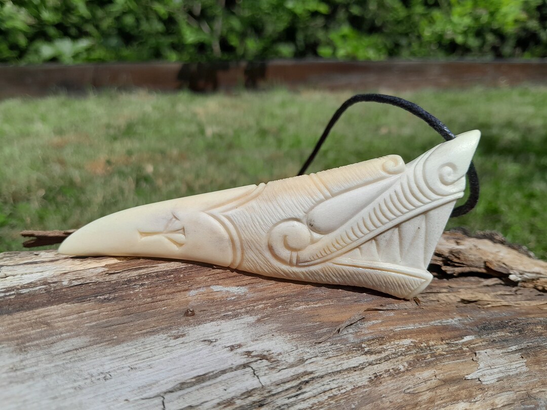 Hand-carved Viking Style Large Amulet With Dragon Head. Oseberg Style ...