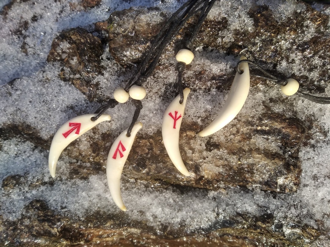 Fox Tooth Pendant, Fox Runic Necklace, Spirit Animal Totem, Norse ...