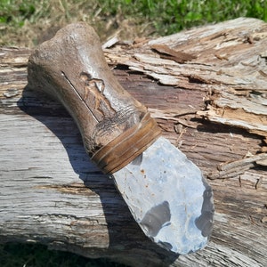 Stone Age Knife With the Flint Blade. Primitive Pagan Tool. - Etsy