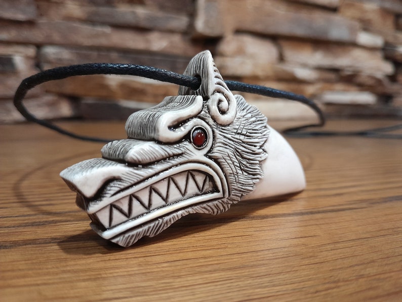 Hand-carved Fenrir Warrior Necklace Viking Wolf Amulet Old - Etsy