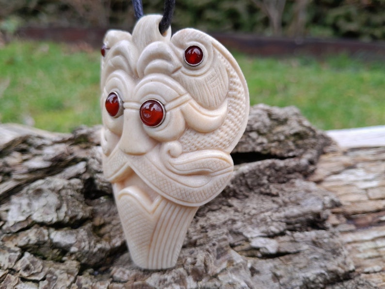 Unique Hand Carved Viking God Odin Face Pendant With Ravens - Etsy