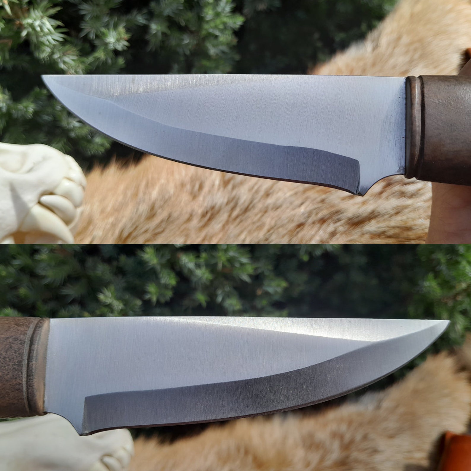 Viking Style Knife With a Hand-carved Handle Shaped Like the Head of ...