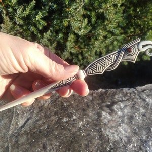 Viking Raven Pin/brooch of the Vendel Era. Shieldmaiden Bone Hair Pin ...