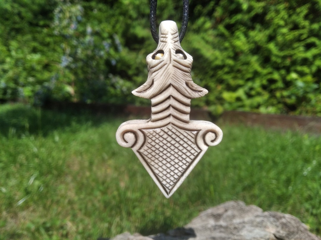 Thor's Hammer Necklace, Mjolnir Amulet With Wolf Head, Viking, Norse ...