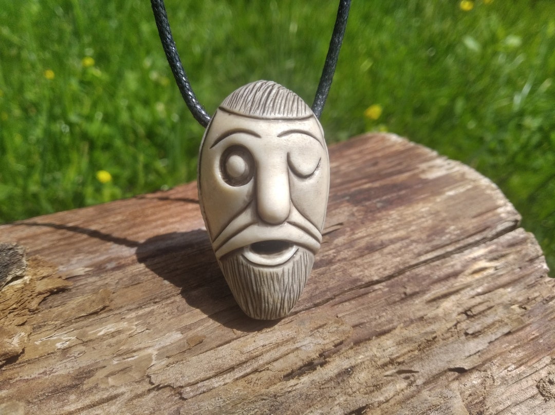Viking God Odin Necklace, Óðinn Face Amulet, Wotan, Allfather Pendant ...