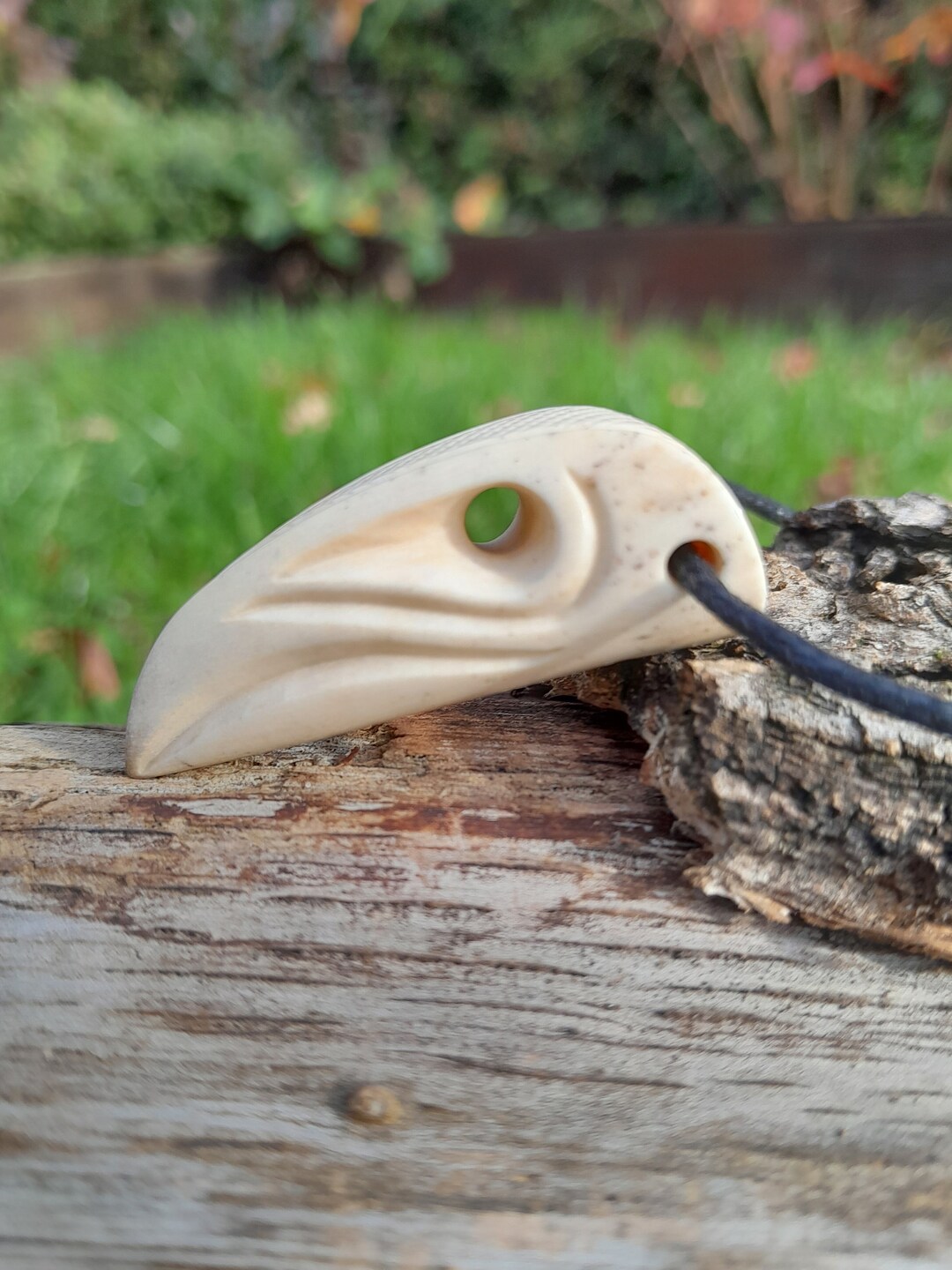 Hand-carved Viking Raven Skull Amulet Heathen Jewelry Huginn - Etsy